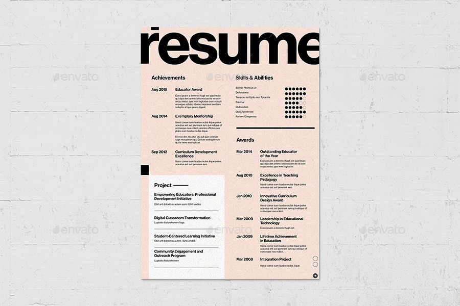 Bold Resume Template, Print Templates | GraphicRiver