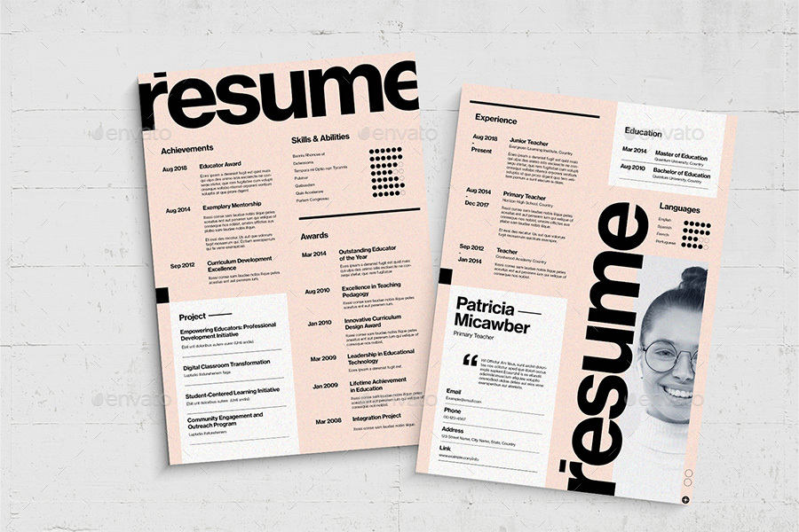 Bold Resume Template, Print Templates | GraphicRiver