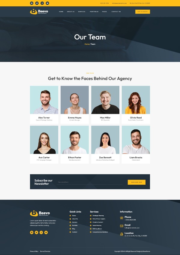 Beevo - Digital Marketing Agency Elementor Template Kit by Rometheme