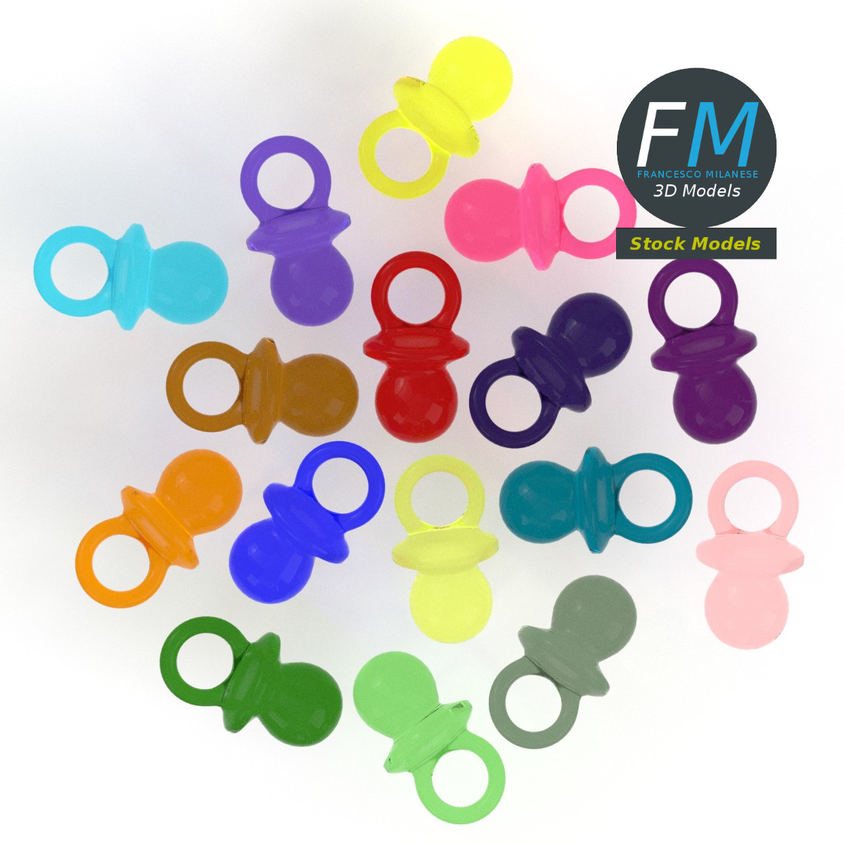 Decorative mini pacifiers 2 by FrancescoMilanese85 | 3DOcean