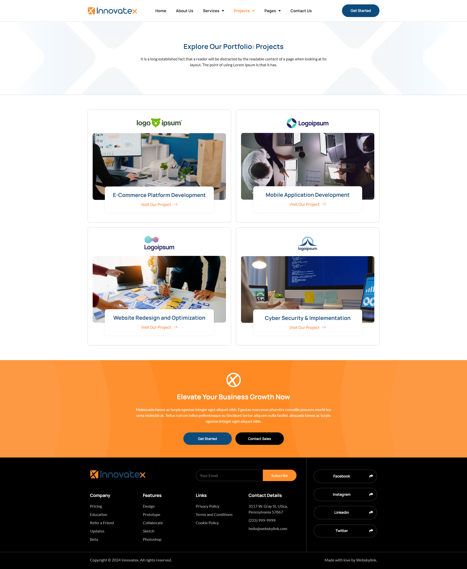Innovatex - Business & IT Agency Elementor Pro Template kit by webskylink