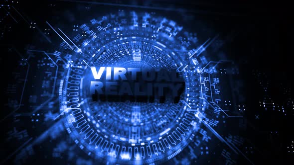 Virtual Reality Word On Digital Background 4K, Motion Graphics | VideoHive