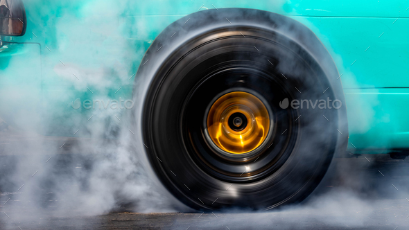 Car burnout wheels tire with white smoke,Car wheel burnout with smoke ...