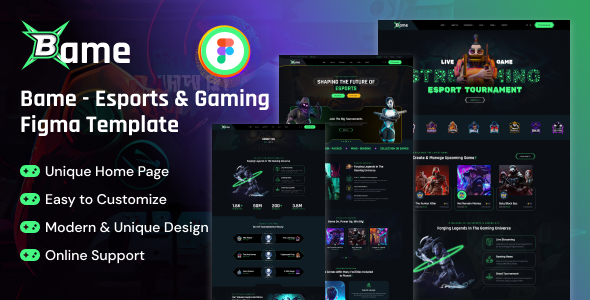Bame - eSports and Gaming Figma Template by themeholy | ThemeForest