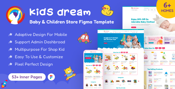 KidsDream - Baby & Kids store Template for Figma by nouthemes | ThemeForest