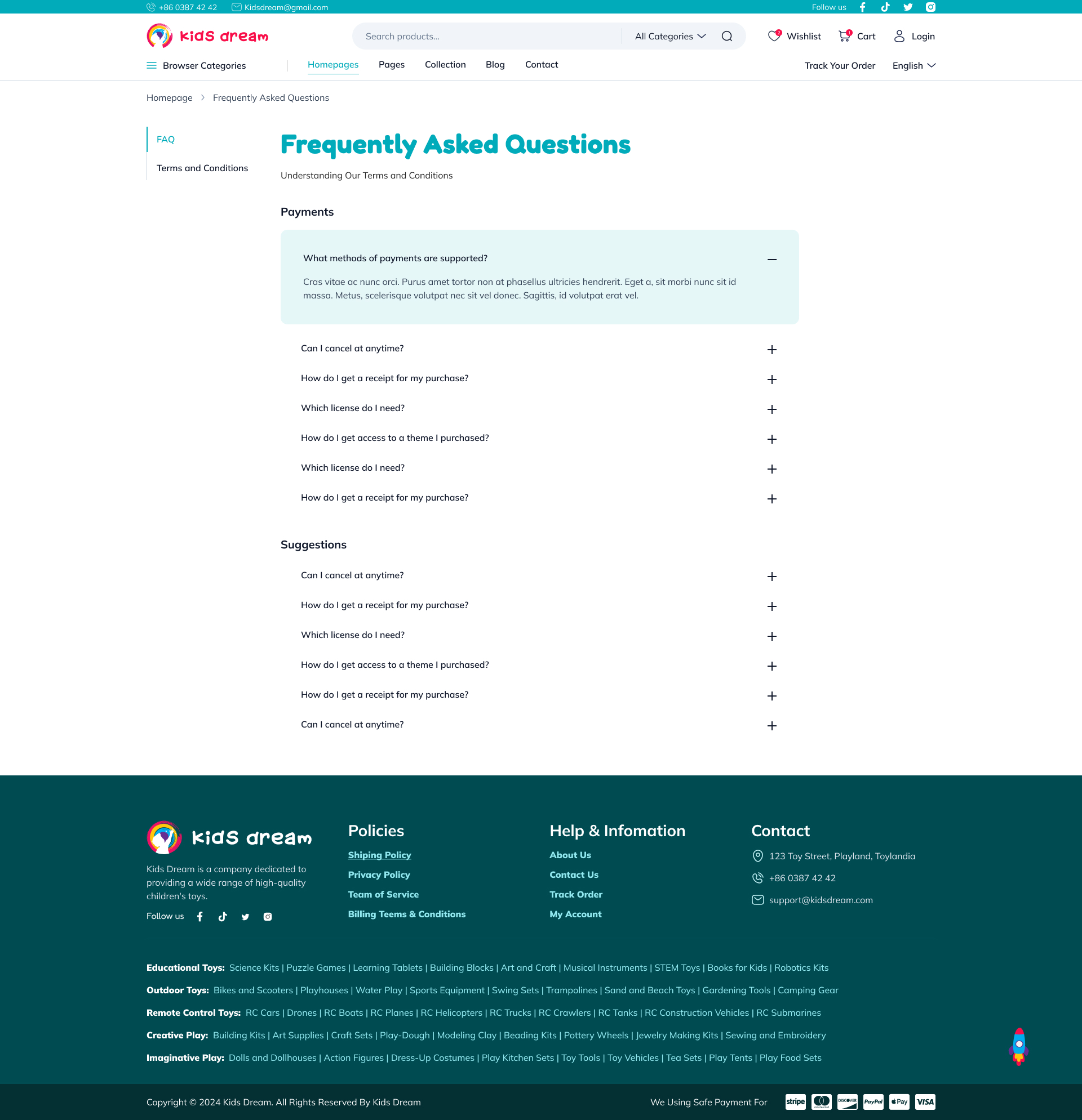 KidsDream - Baby & Kids store Template for Figma by nouthemes | ThemeForest