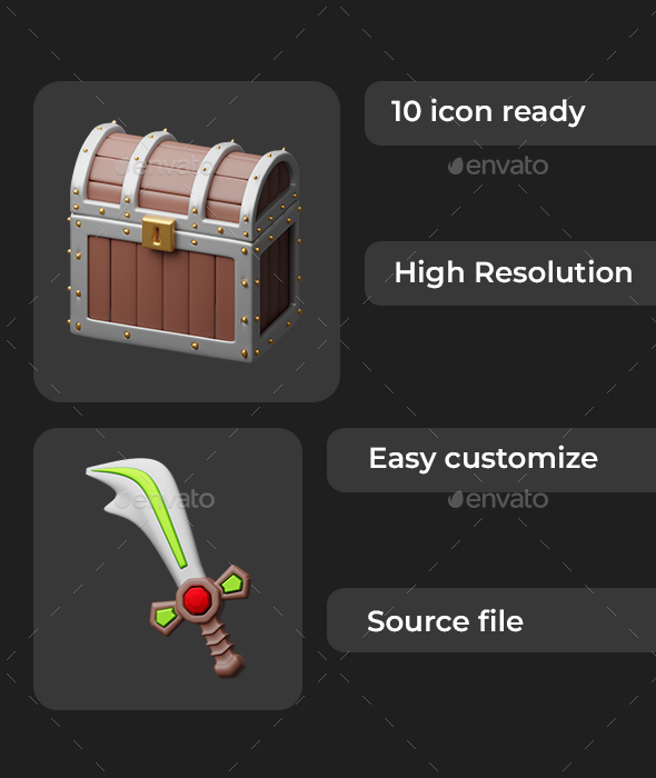Game assets 3d illustration, Graphics | GraphicRiver