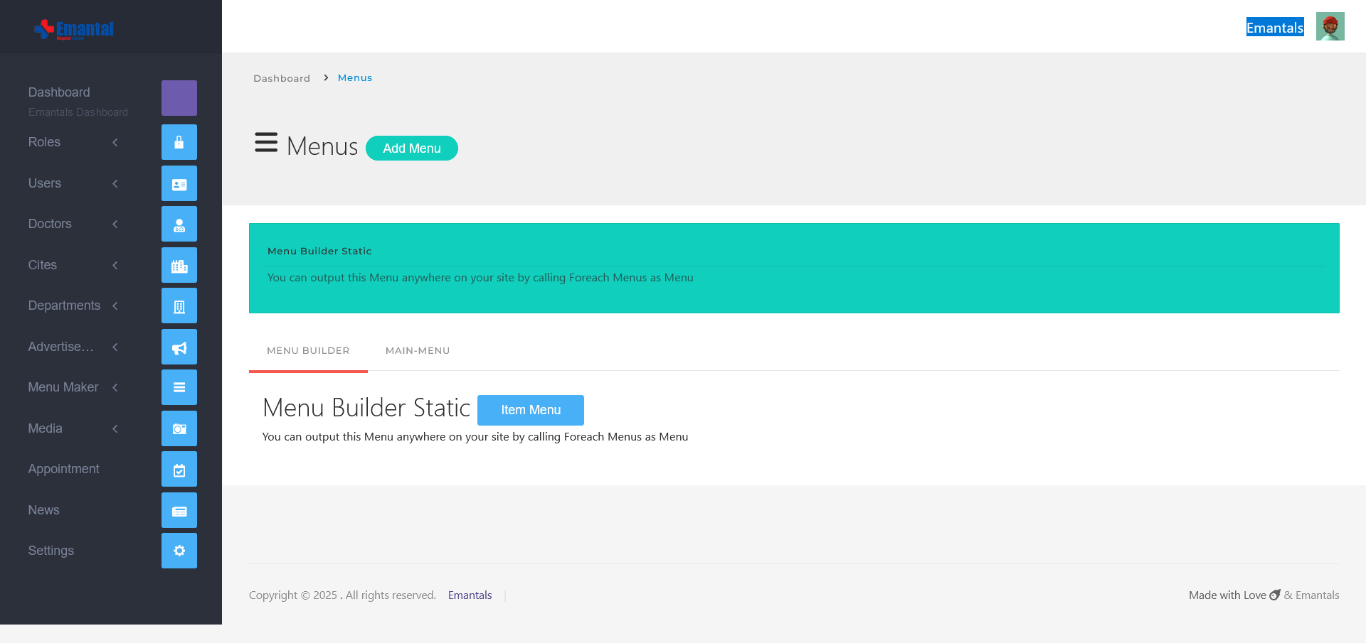 Emantals – Hospital Management System with Website by Meteros | CodeCanyon