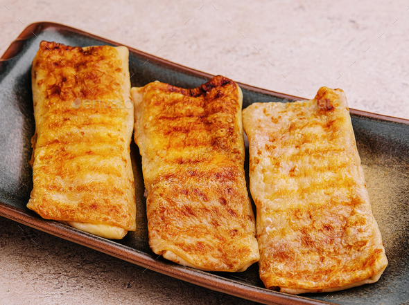 rolled up delicious Crepes stuffed with minced liver and meat Stock ...