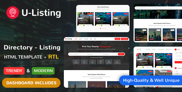 U-Listing Directory - Listing HTML Template by U-Touchdesign | ThemeForest
