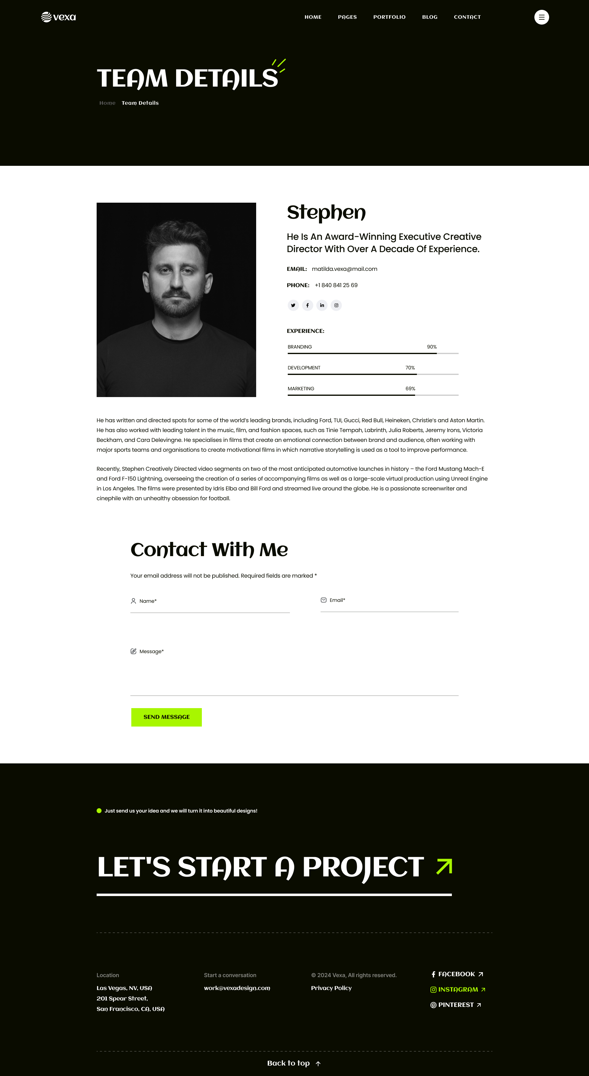 VEXA - Creative Agency & Portfolio Figma Template by alithemes ...