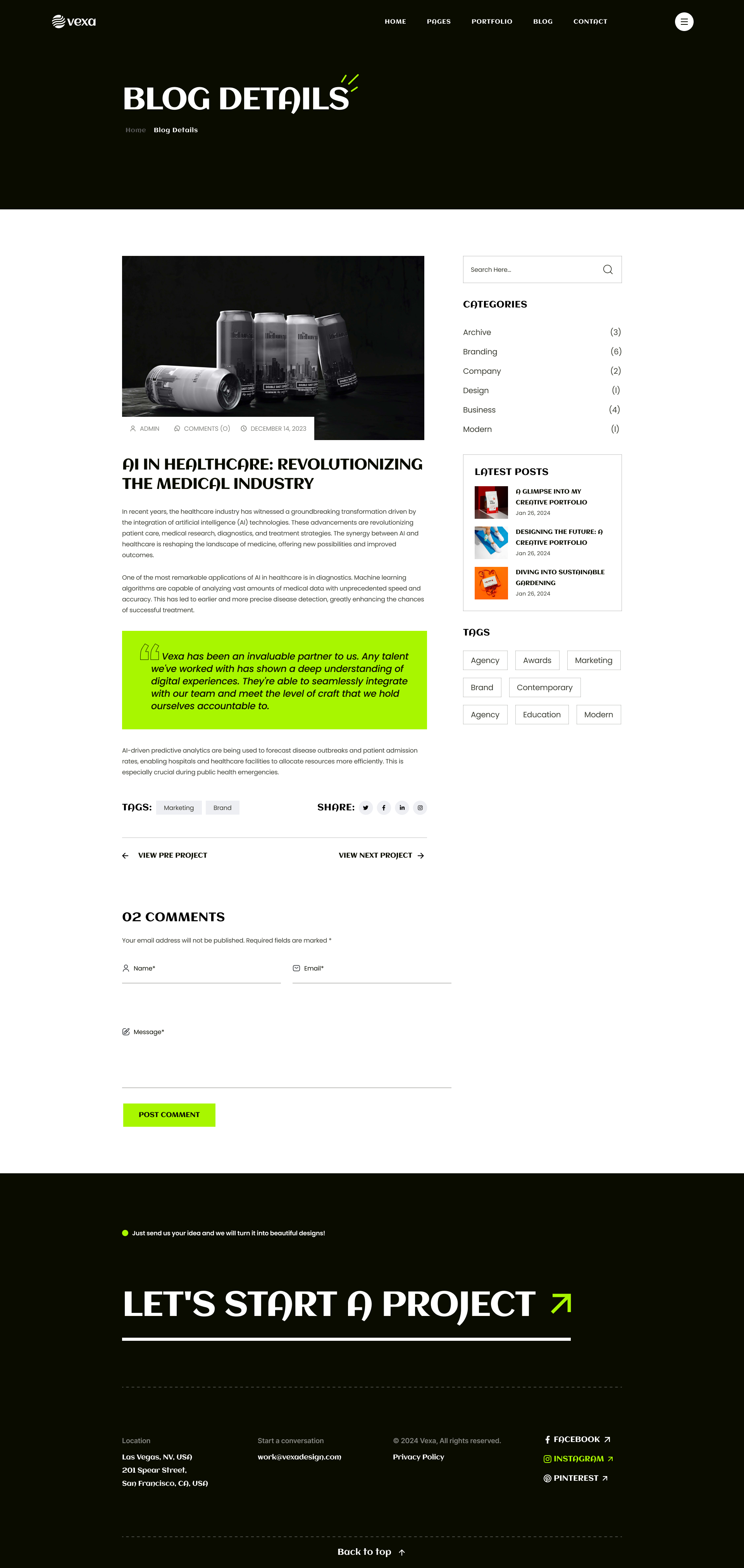 VEXA - Creative Agency & Portfolio Figma Template by alithemes ...