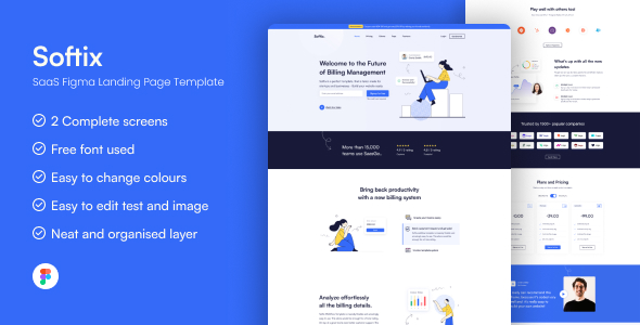 Softix - SaaS Figma Landing Page Template by brandexponents | ThemeForest