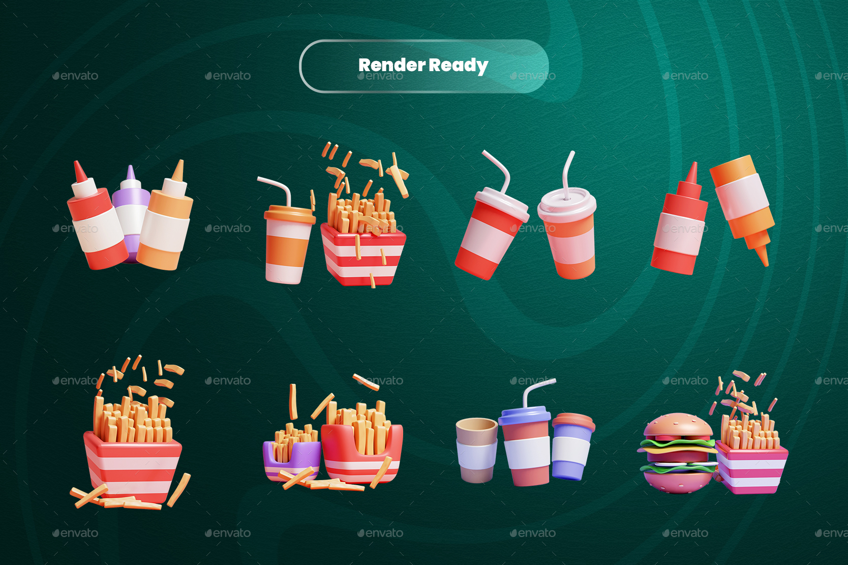 Food 3d Illustration Icon Pack-2, Graphics | GraphicRiver