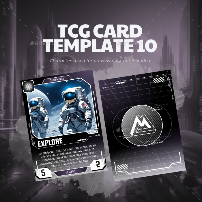 TCG Card Template 10, Game Assets | GraphicRiver