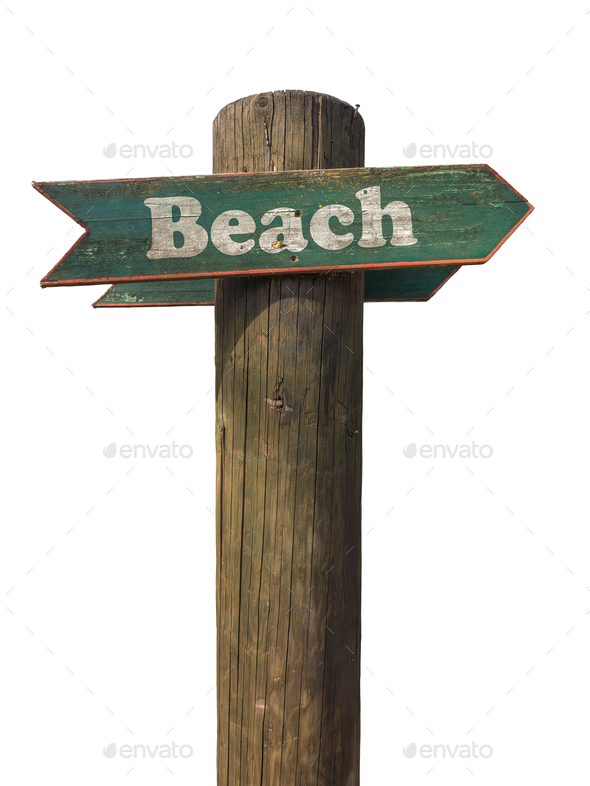 Wooden Beach Sign Stock Photo by mrdoomits | PhotoDune
