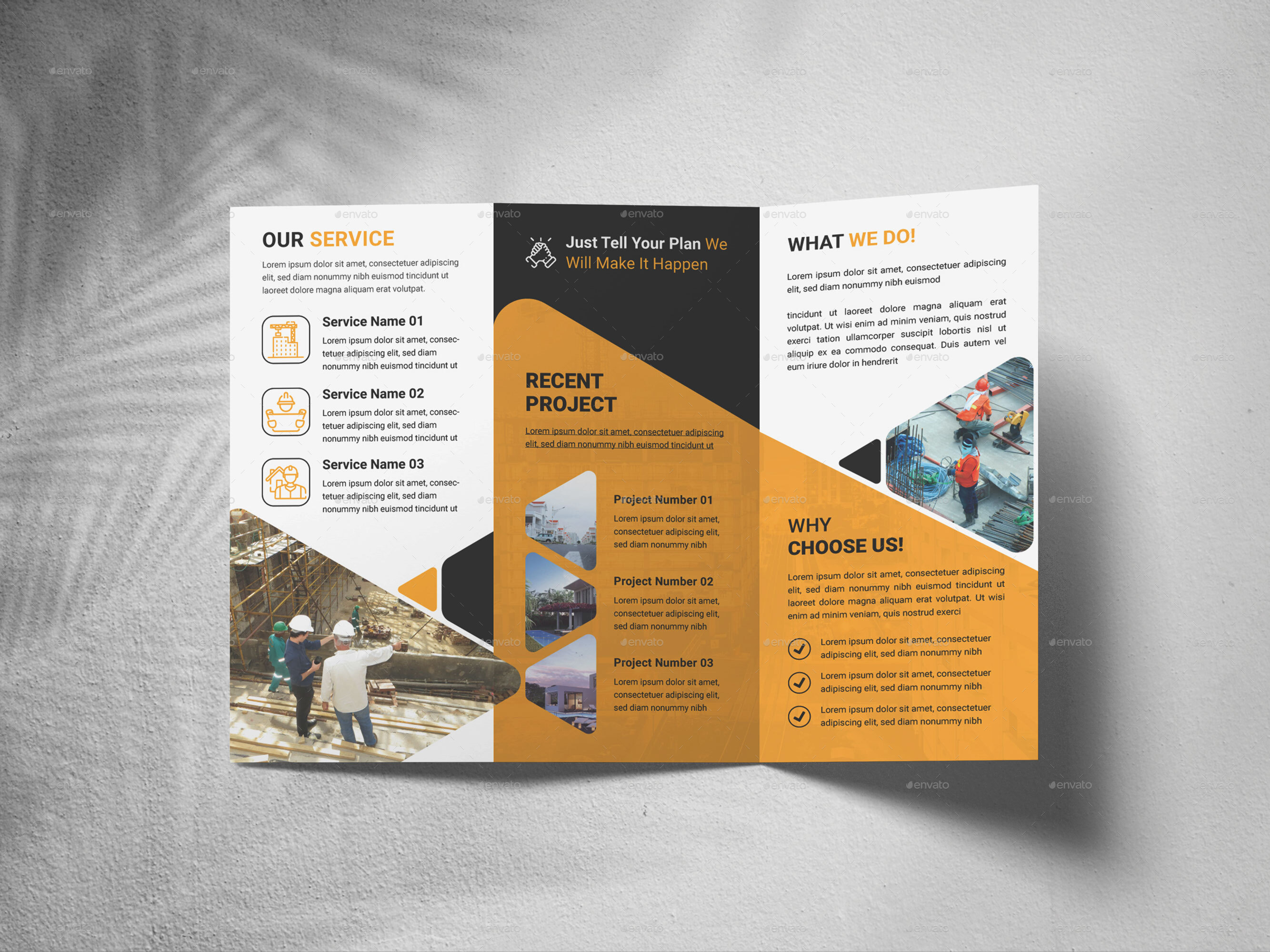 Construction Trifold Brochure, Print Templates | GraphicRiver