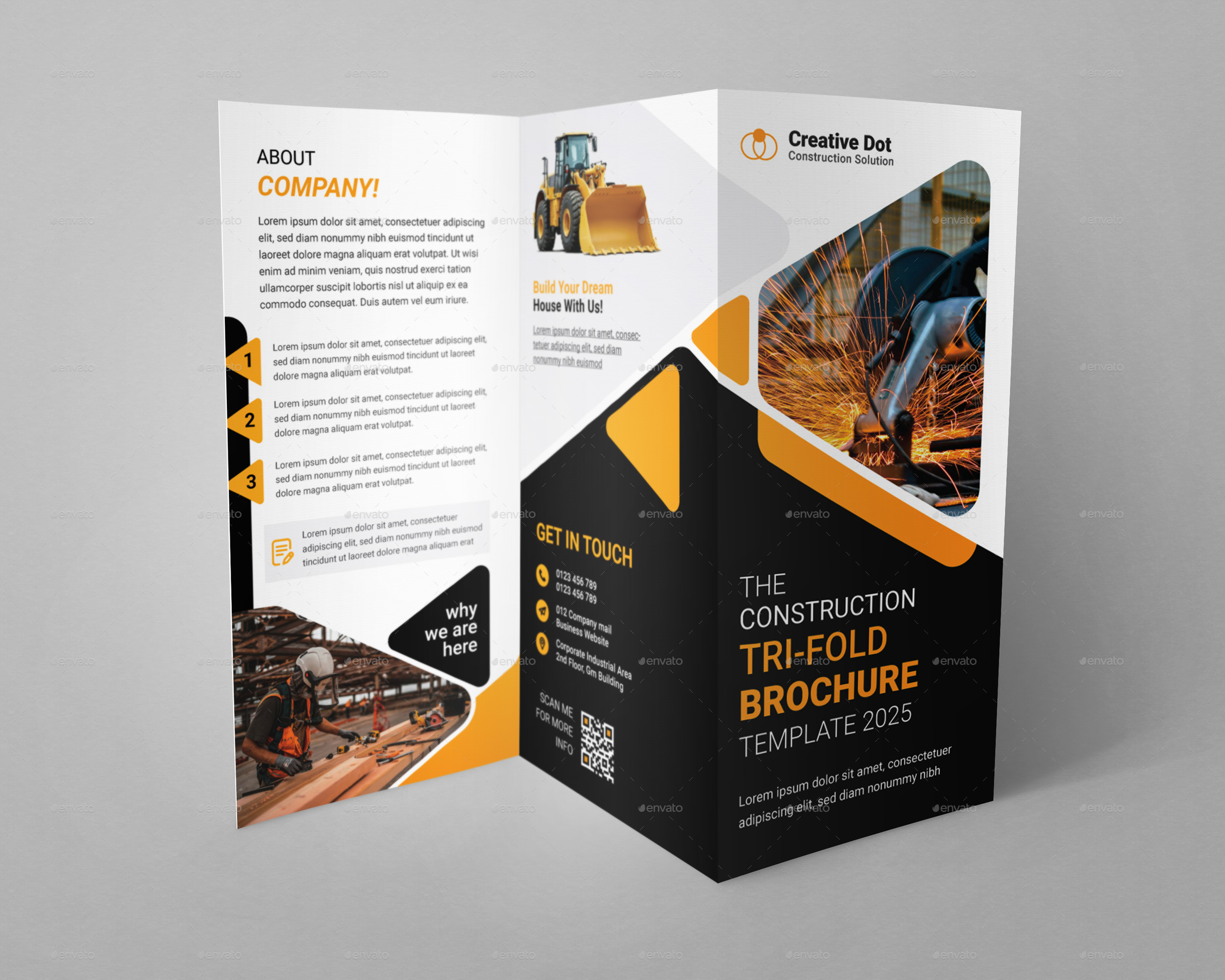 Construction Trifold Brochure, Print Templates | GraphicRiver