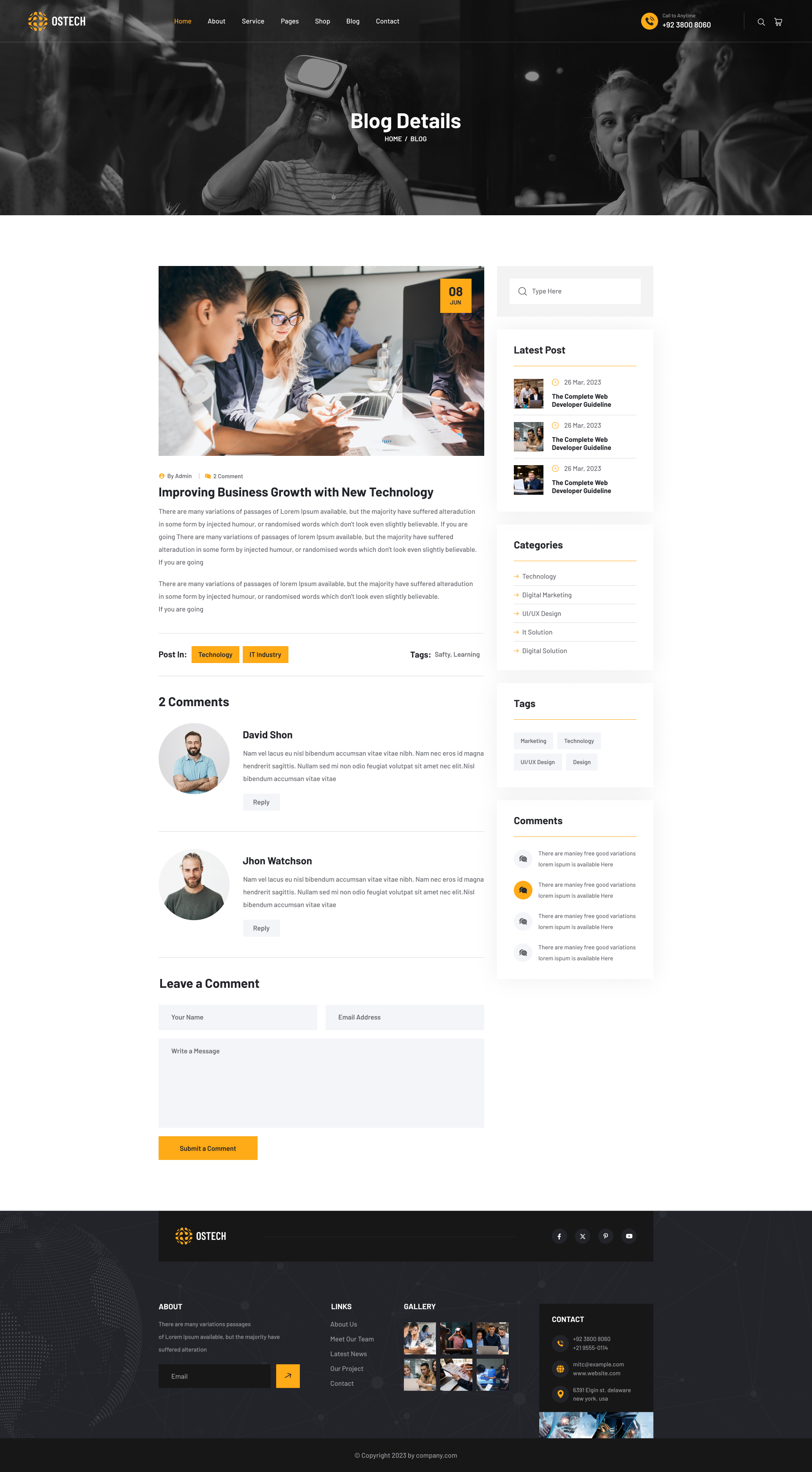 Ostech - Technology IT Services Figma Template by Pixydrops | ThemeForest