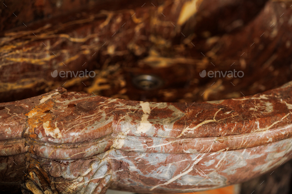 Marble kitchen sink, A close-up marble drawing detail Stock Photo by ...