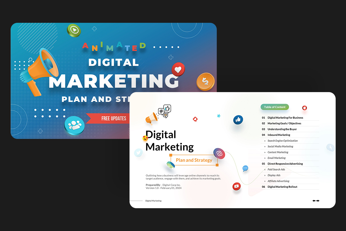 Digital Marketing Plan and Strategy Powerpoint Template, Presentation ...