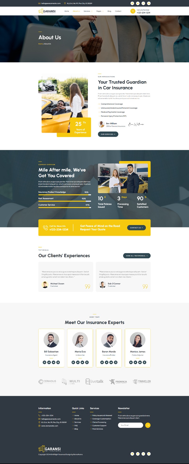 Garansi - Car Insurance Elementor Template Kit by Rometheme | ThemeForest