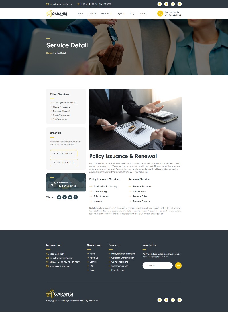 Garansi - Car Insurance Elementor Template Kit by Rometheme | ThemeForest
