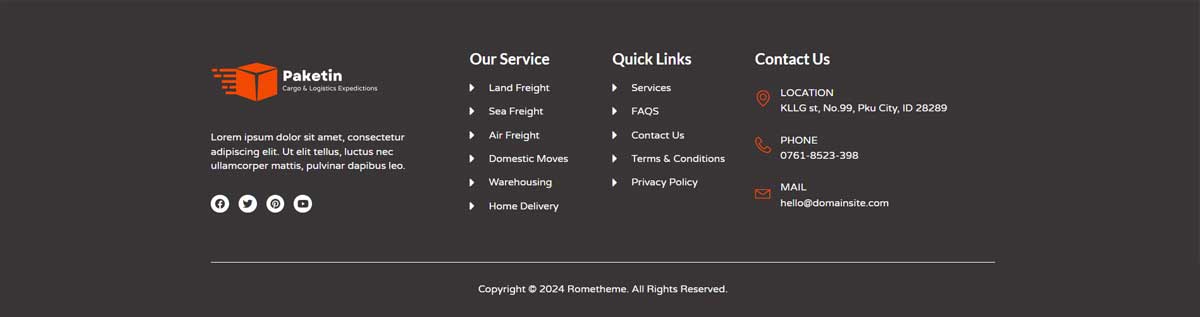 Paketin - Cargo and Logistics Elementor Template Kit by Rometheme ...