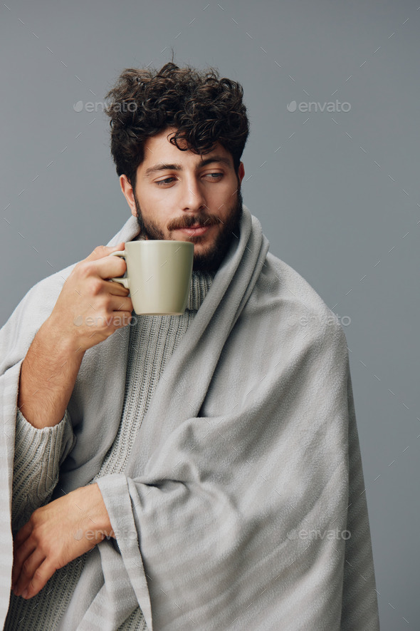 Adult morning cup face drink portrait guy caucasian men person young ...