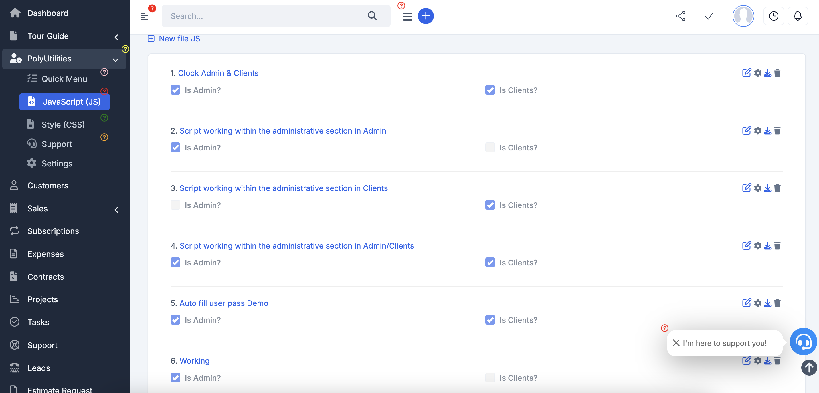 PolyUtilities for Perfex CRM: Quick Access Menu, Custom JS, CSS, and More by polyxgo