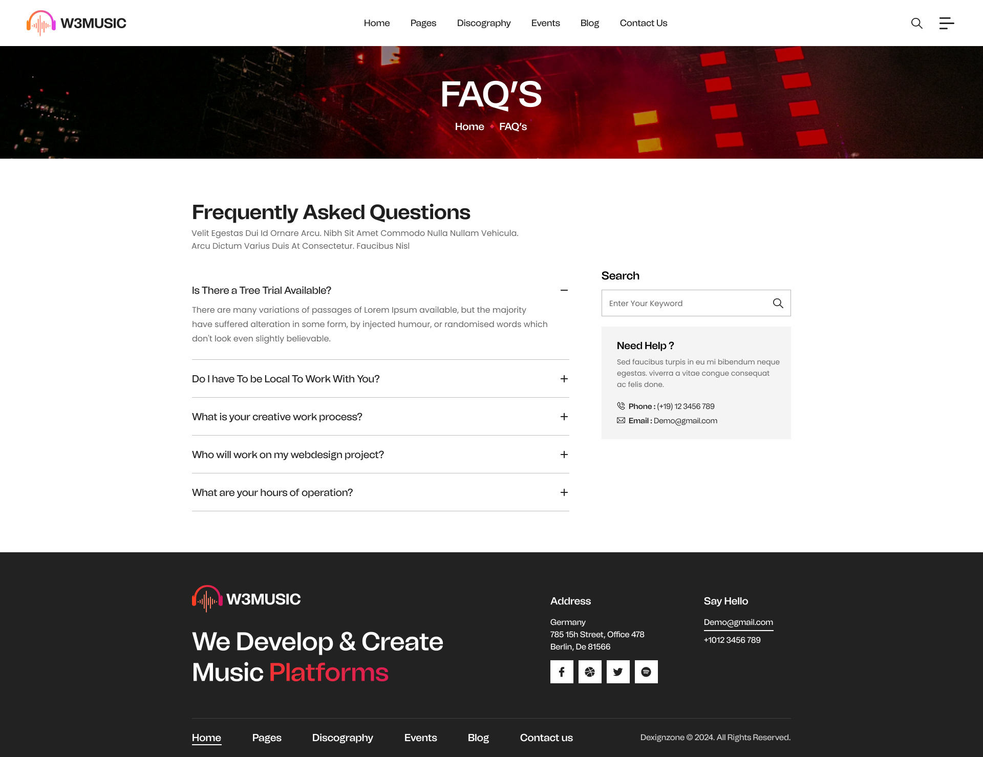 W3Music - Music, Band, Dj Figma Template by DexignZone | ThemeForest