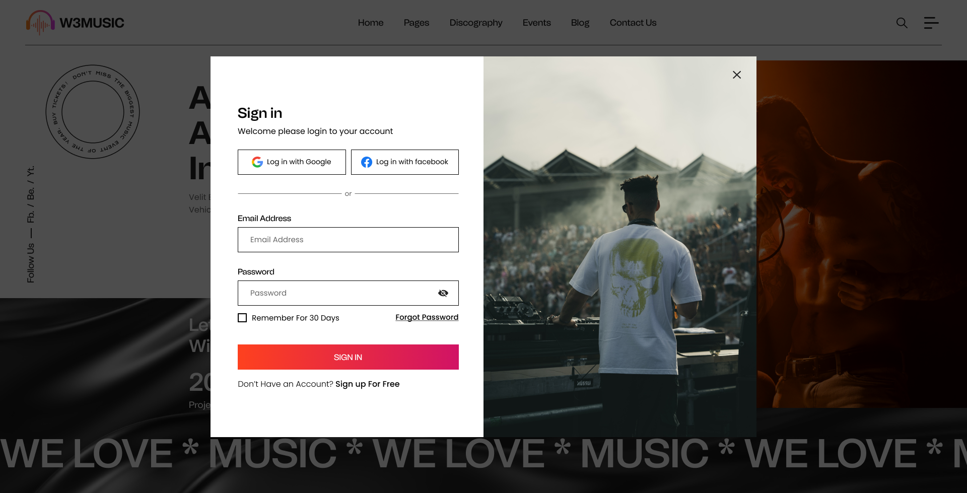 W3Music - Music, Band, Dj Figma Template by DexignZone | ThemeForest