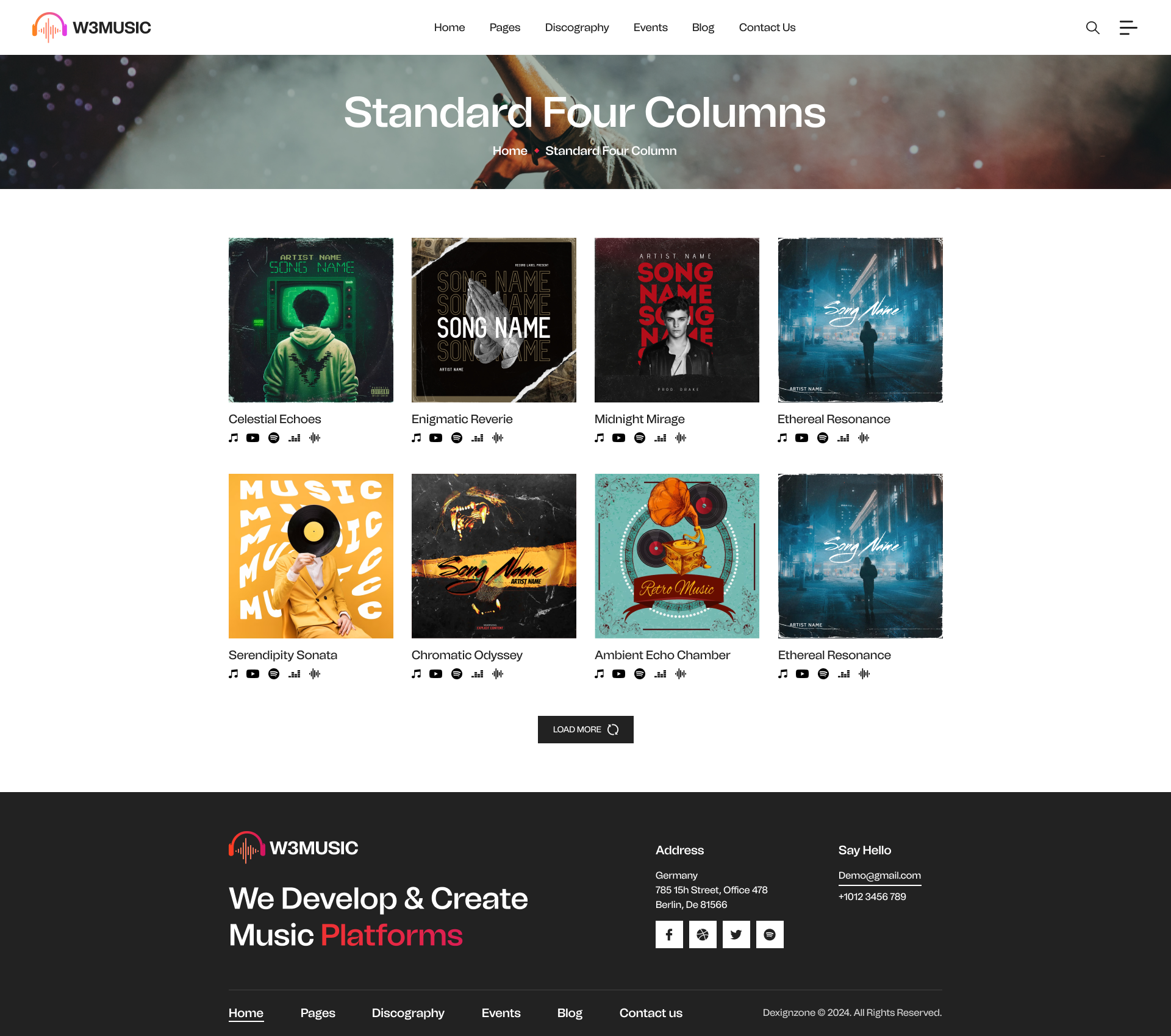 W3Music - Music, Band, Dj Figma Template by DexignZone | ThemeForest