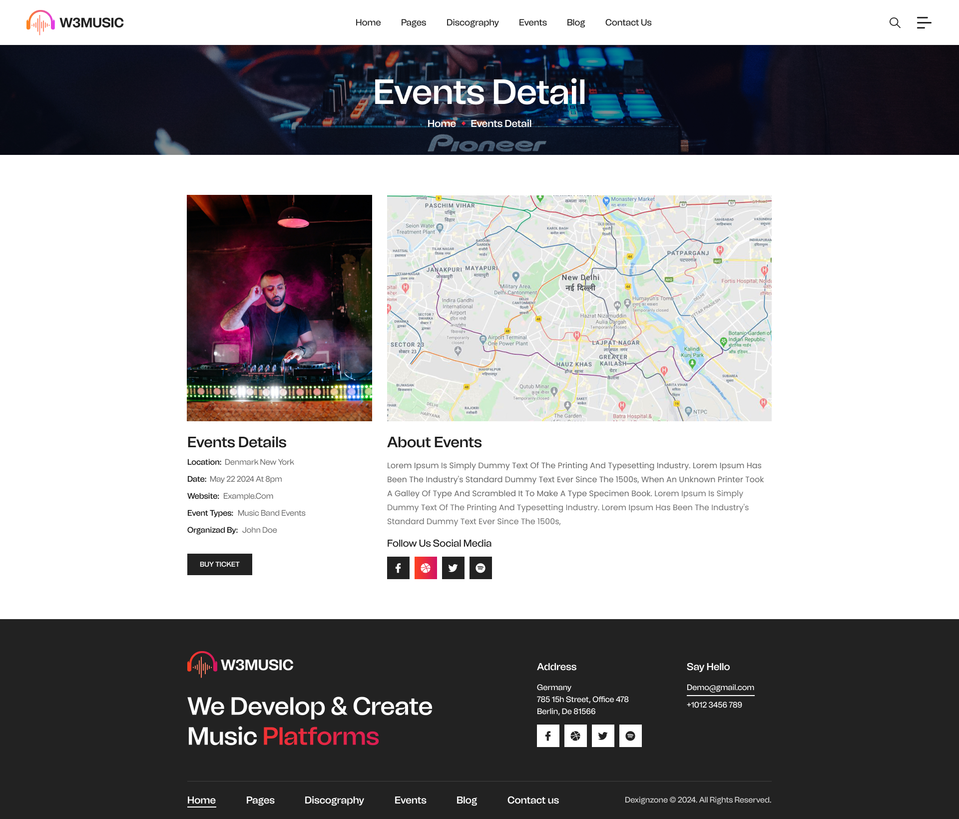 W3Music - Music, Band, Dj Figma Template by DexignZone | ThemeForest