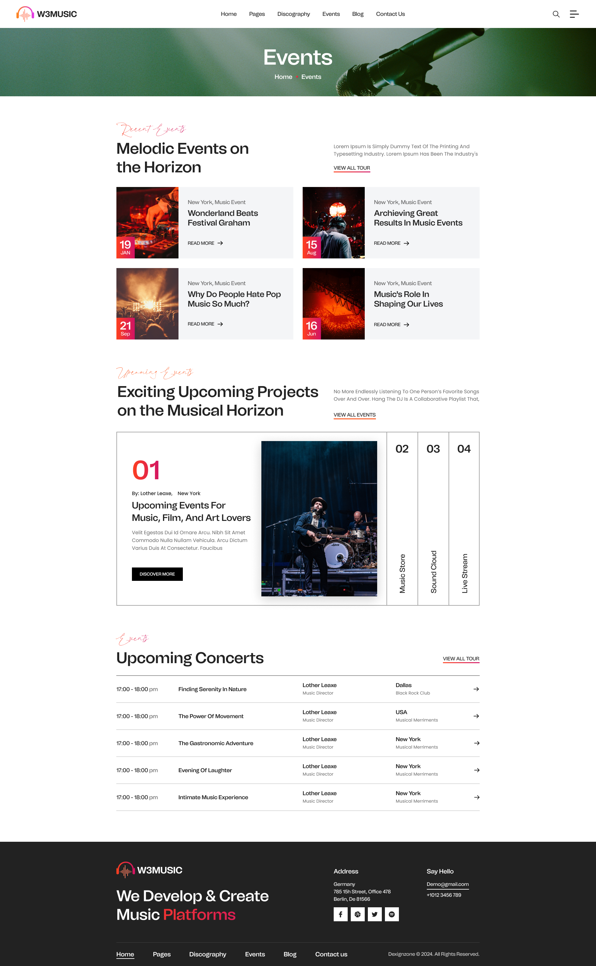 W3Music - Music, Band, Dj Figma Template by DexignZone | ThemeForest