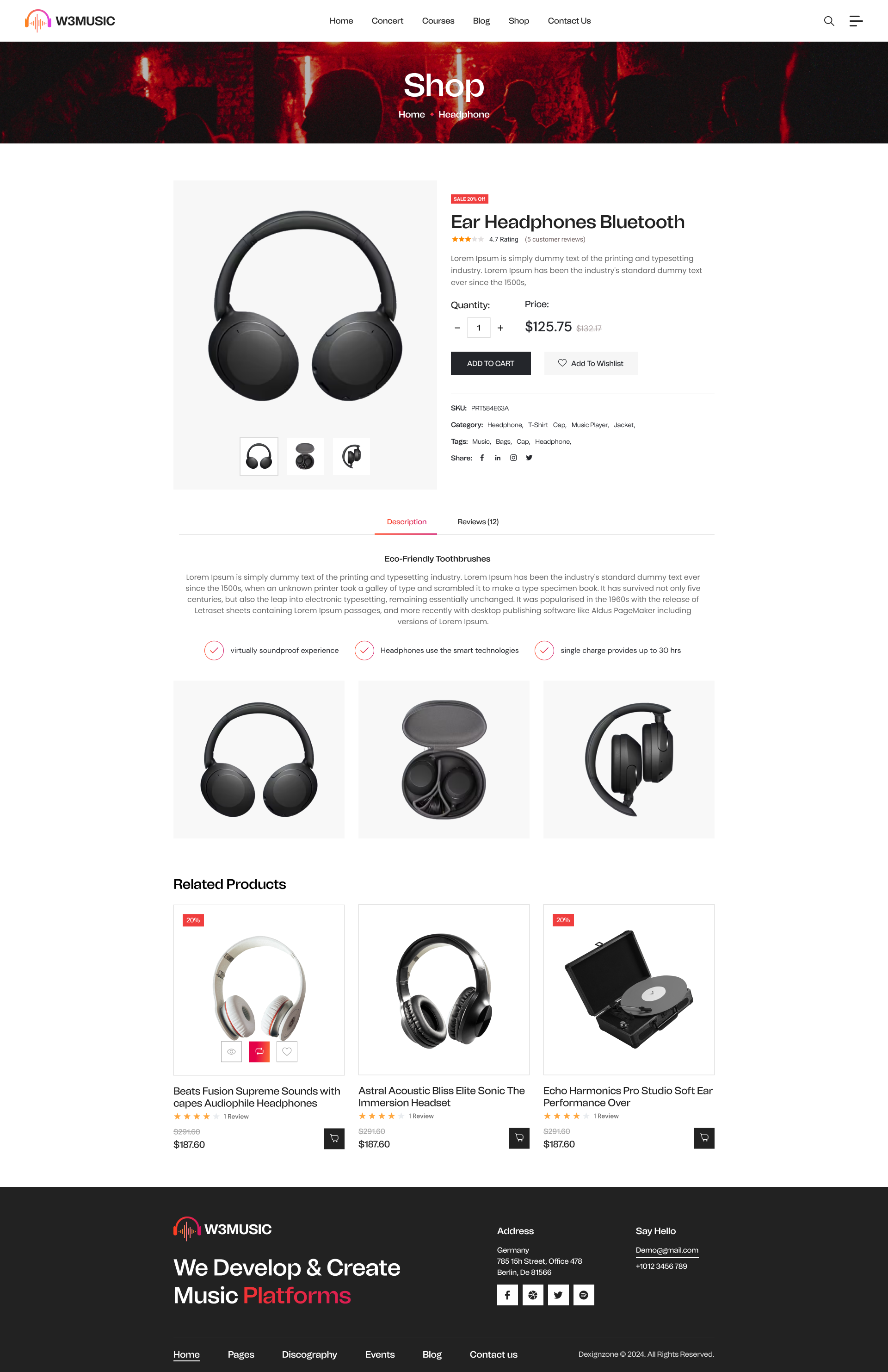 W3Music - Music, Band, Dj Figma Template by DexignZone | ThemeForest