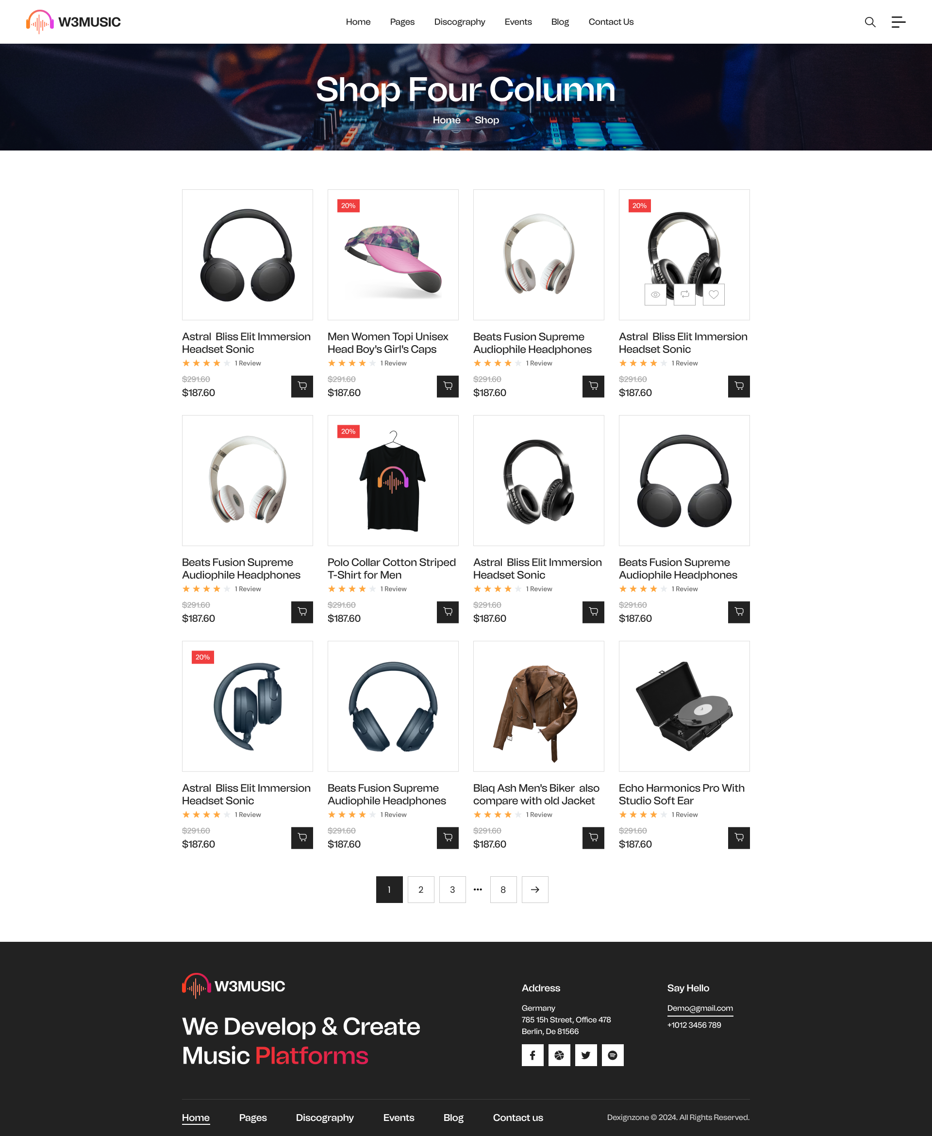 W3Music - Music, Band, Dj Figma Template by DexignZone | ThemeForest