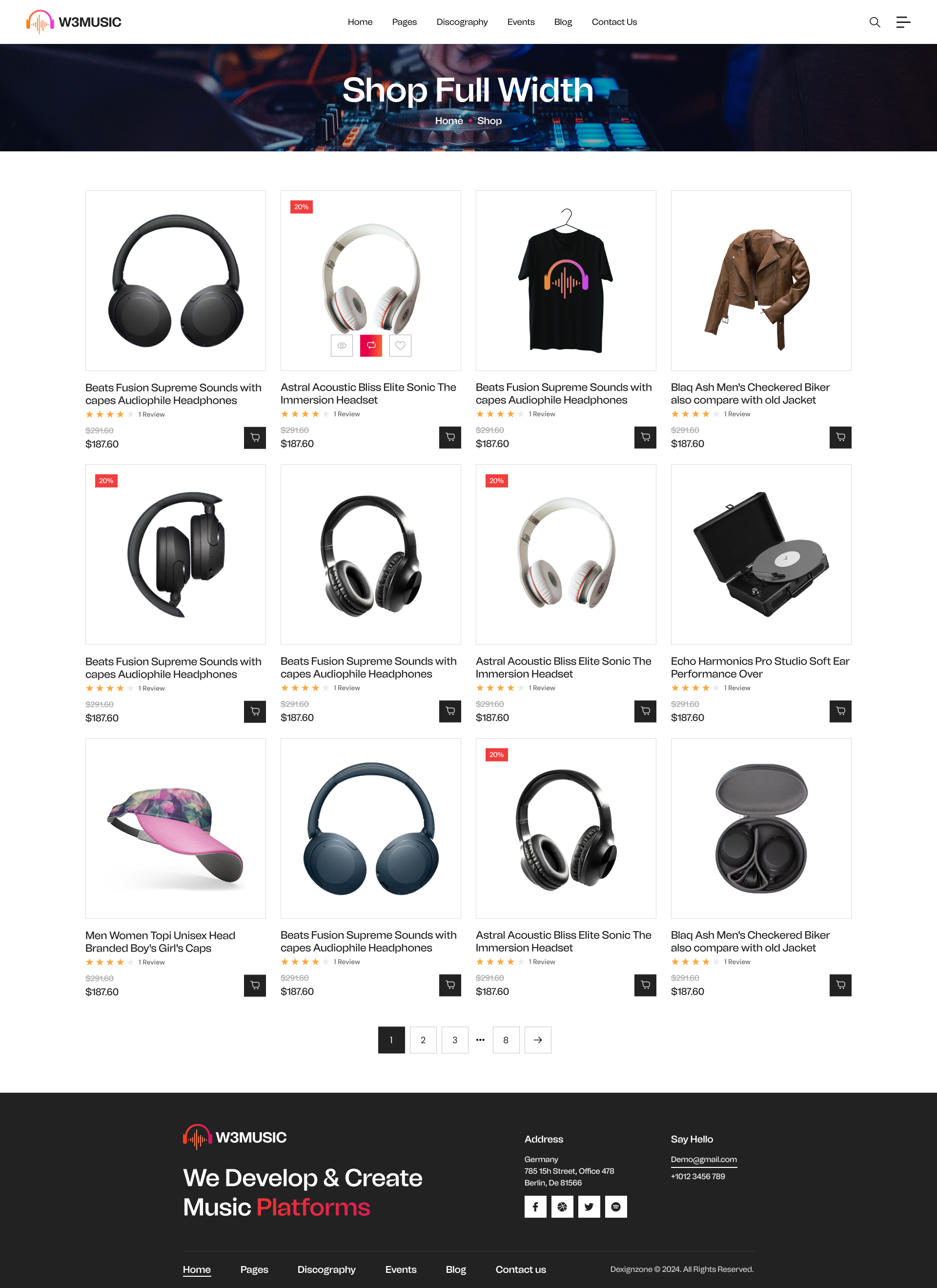 W3Music - Music, Band, Dj Figma Template by DexignZone | ThemeForest