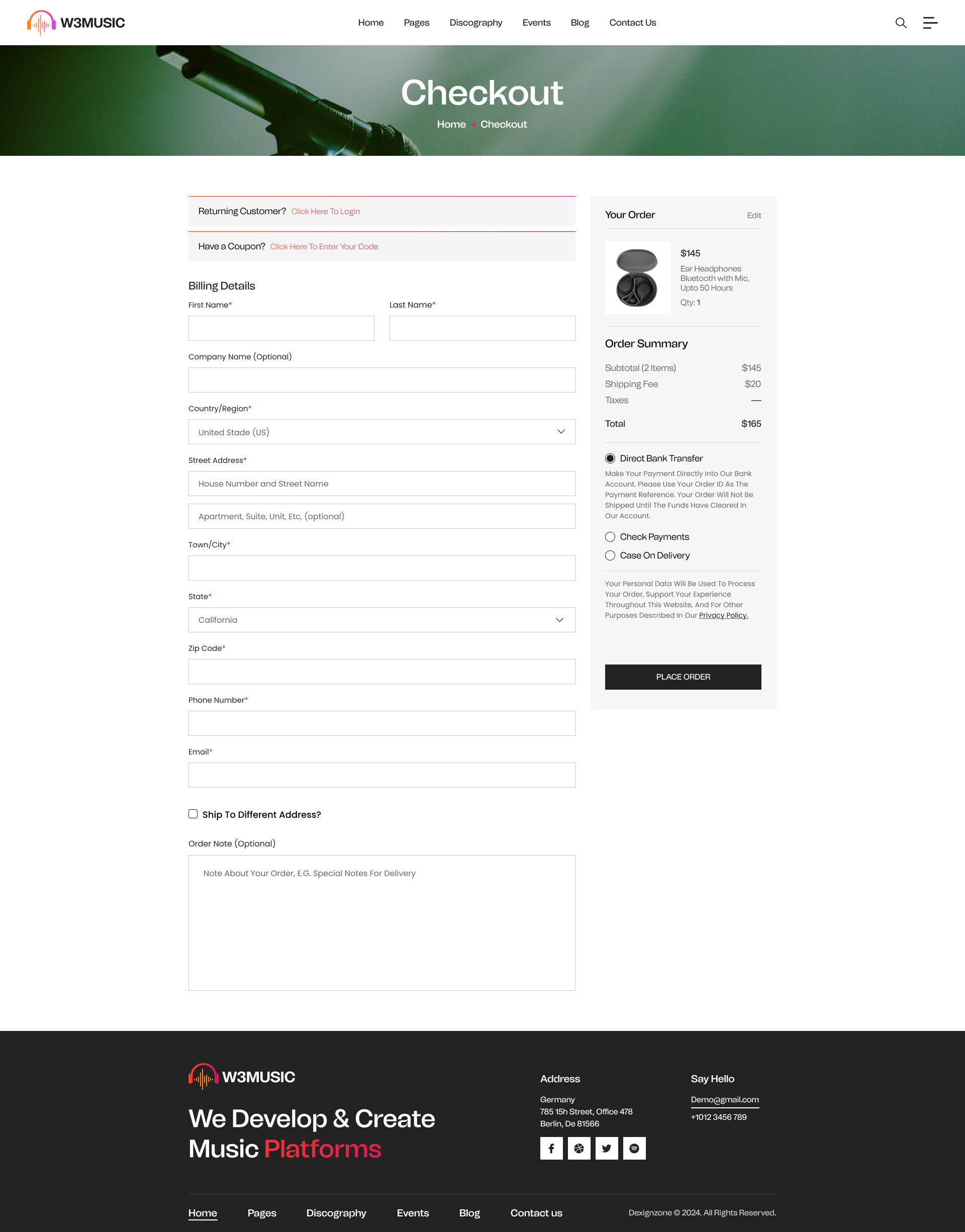 W3Music - Music, Band, Dj Figma Template by DexignZone | ThemeForest