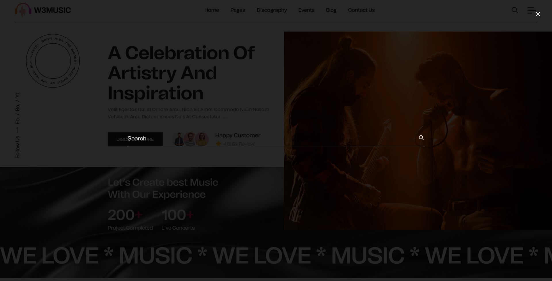 W3Music - Music, Band, Dj Figma Template by DexignZone | ThemeForest