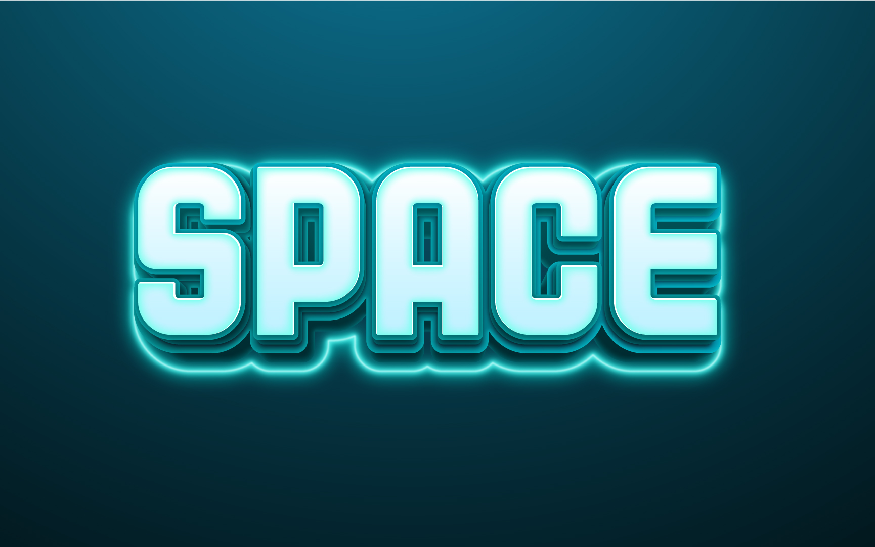 Outer Space neon light, Editable text effect graphic style, Add-ons