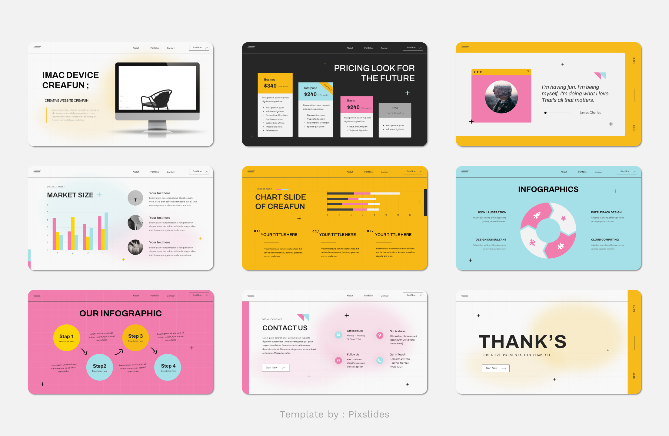 Creafun - Creative Fun Agency Presentation Template, Presentation Templates