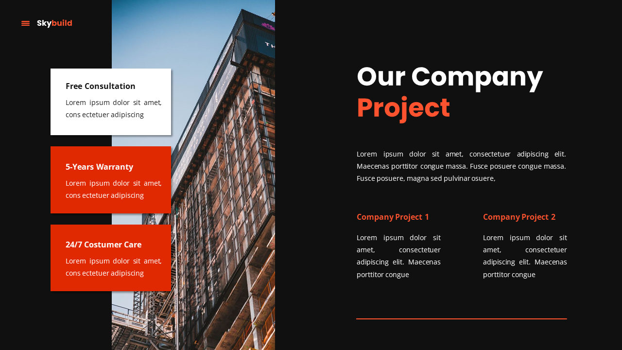 Skybuild - Construction Google Slide Templates, Presentation Templates