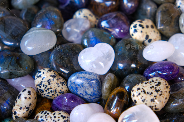 Variety of Polished Gemstones for Healing and Collection Purposes Stock ...