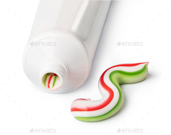 Toothpaste squeezed out from a toothpaste tube Stock Photo by gresei