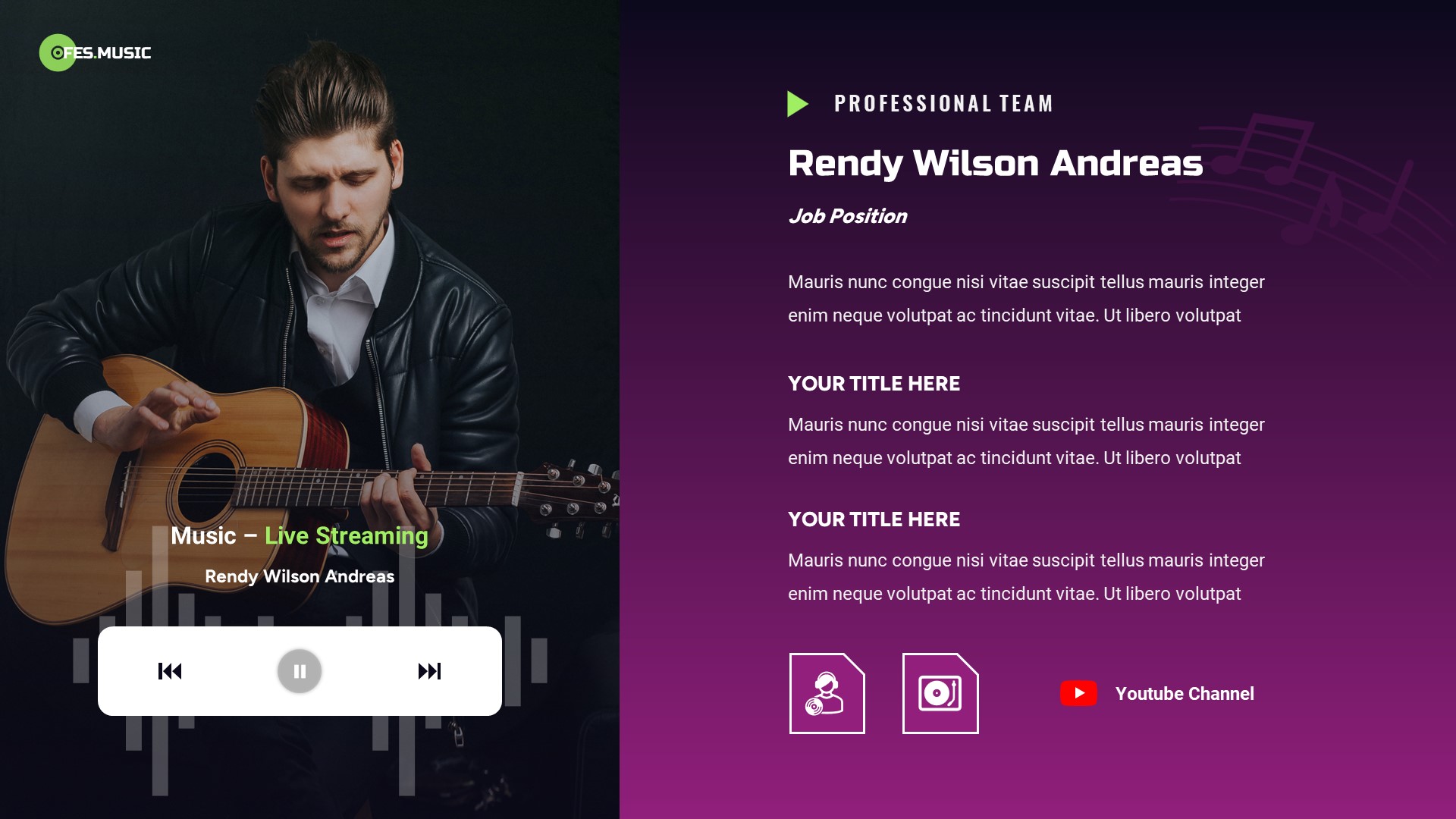 Fesmusic - Music Event PowerPoint Template, Presentation Templates