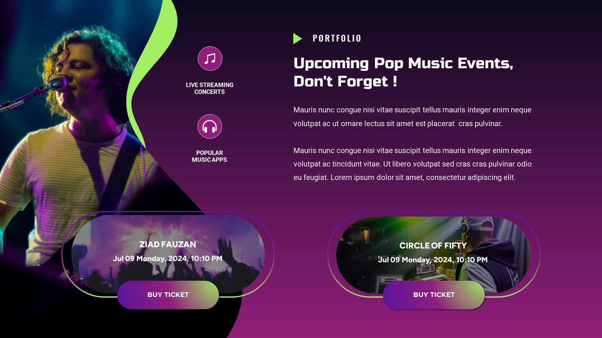 Fesmusic - Music Event Google Slides Template, Presentation Templates