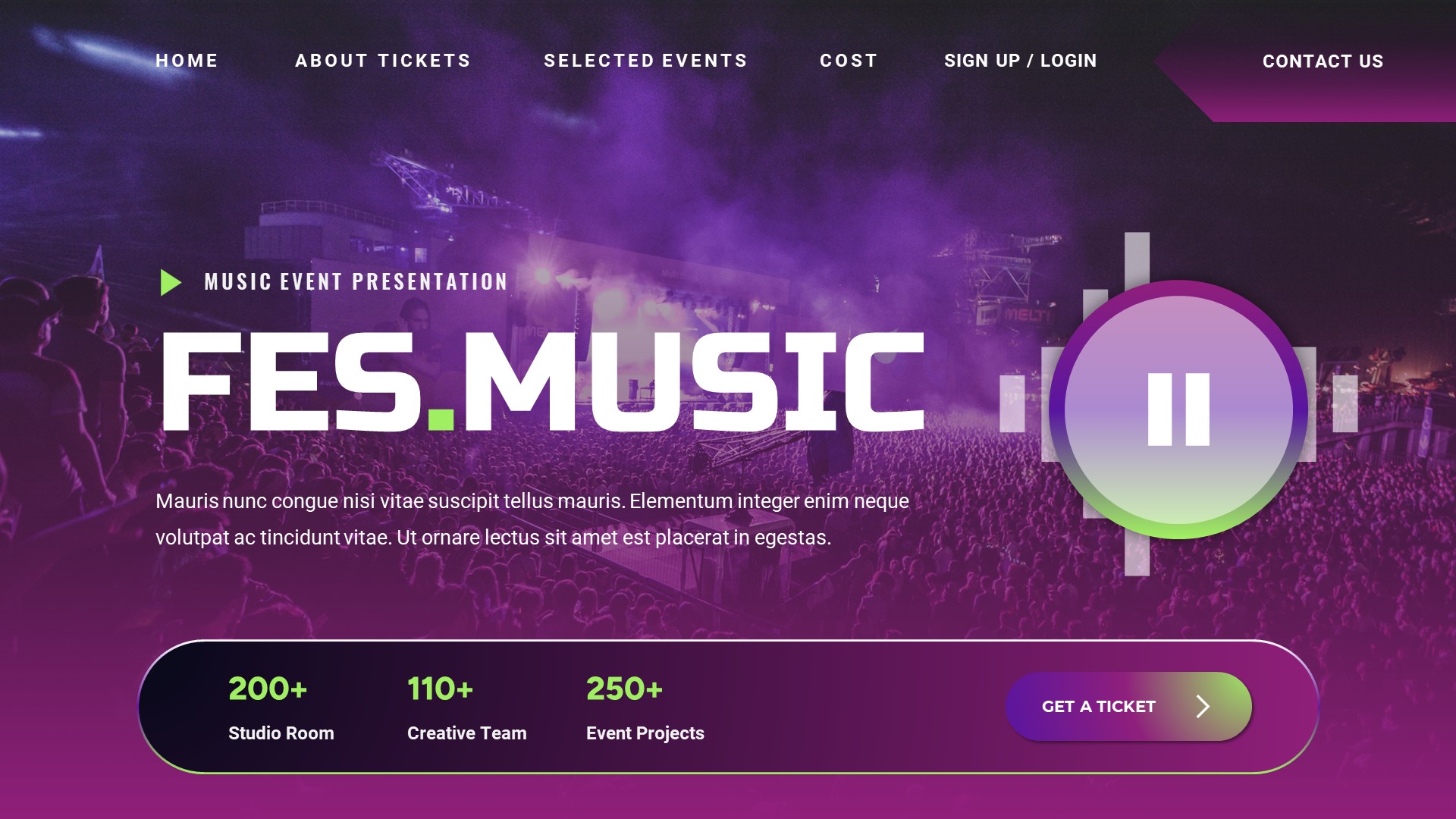 Fesmusic - Music Event Google Slides Template, Presentation Templates