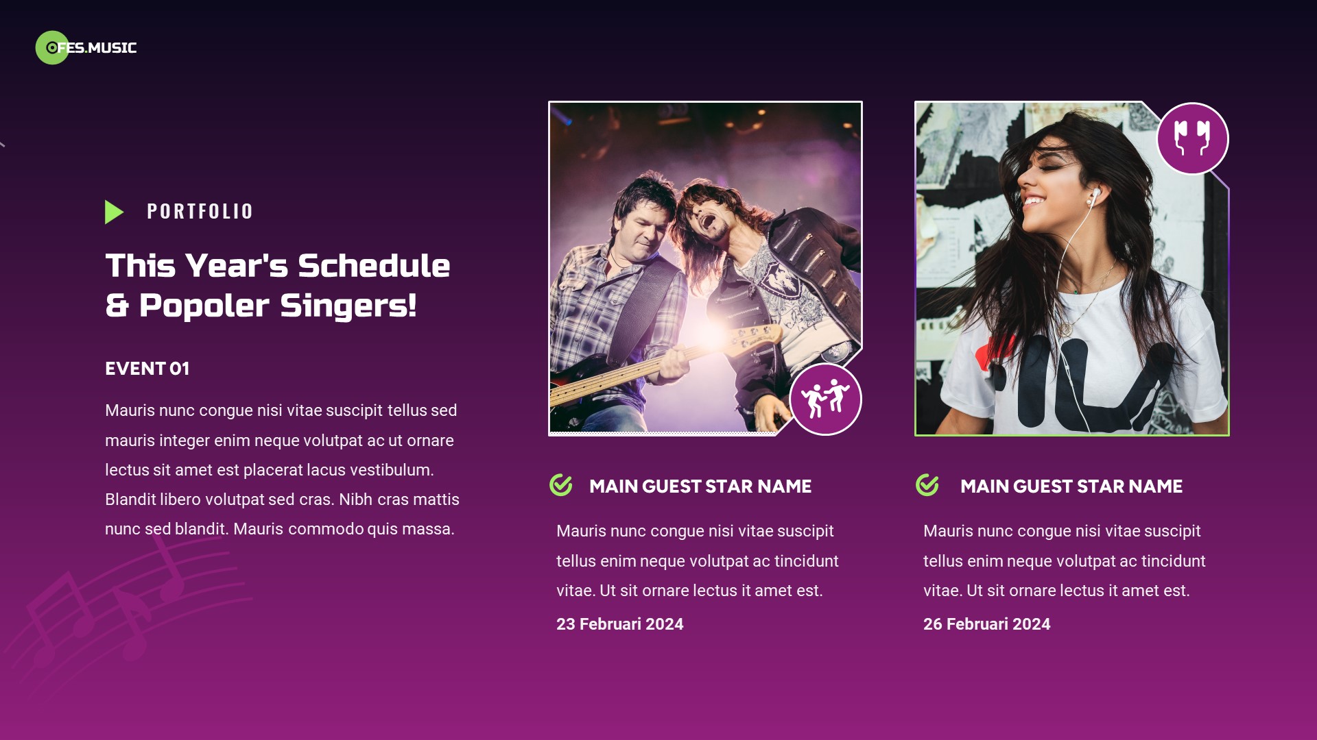 Fesmusic - Music Event Google Slides Template, Presentation Templates