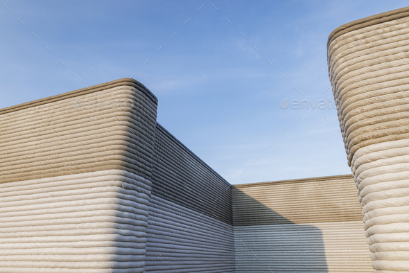 modern construction of 3D houses. printed house using a 3D printer ...